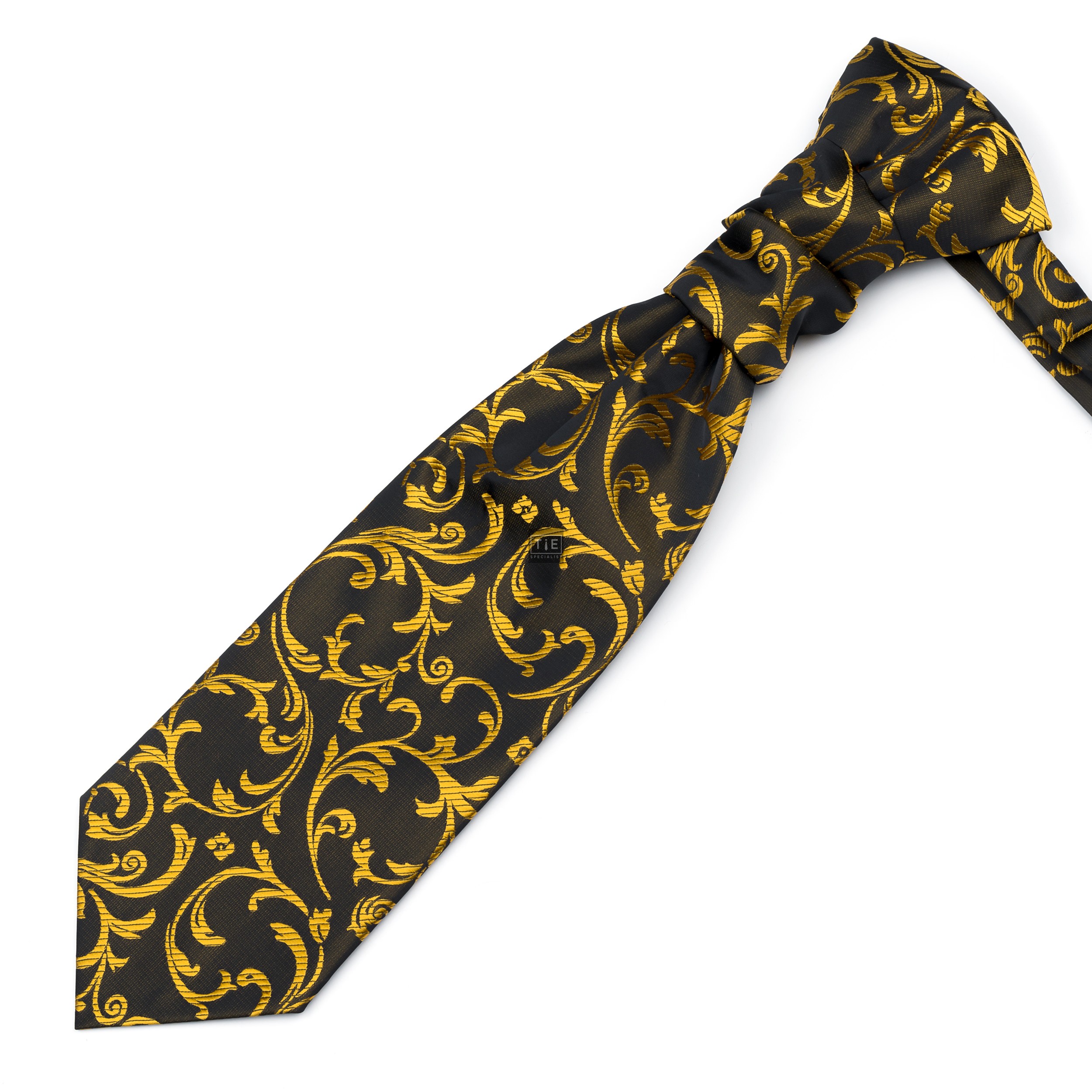 Swirl Leaf Wedding Cravat Gents Formal Cravat - Pre-Tied