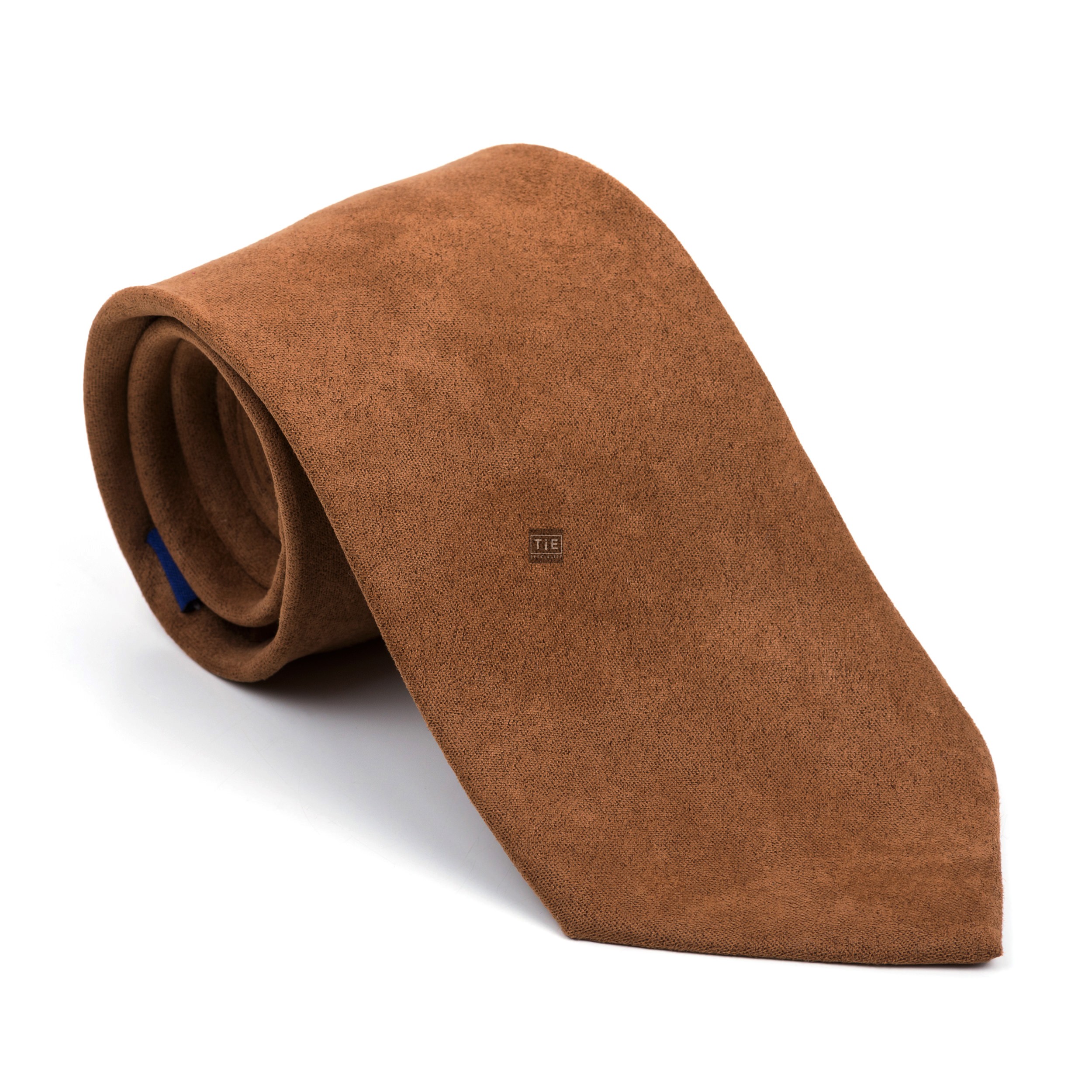 Suede Plain Caramel Brown Tie | Groom's Brown Tie for Weddings