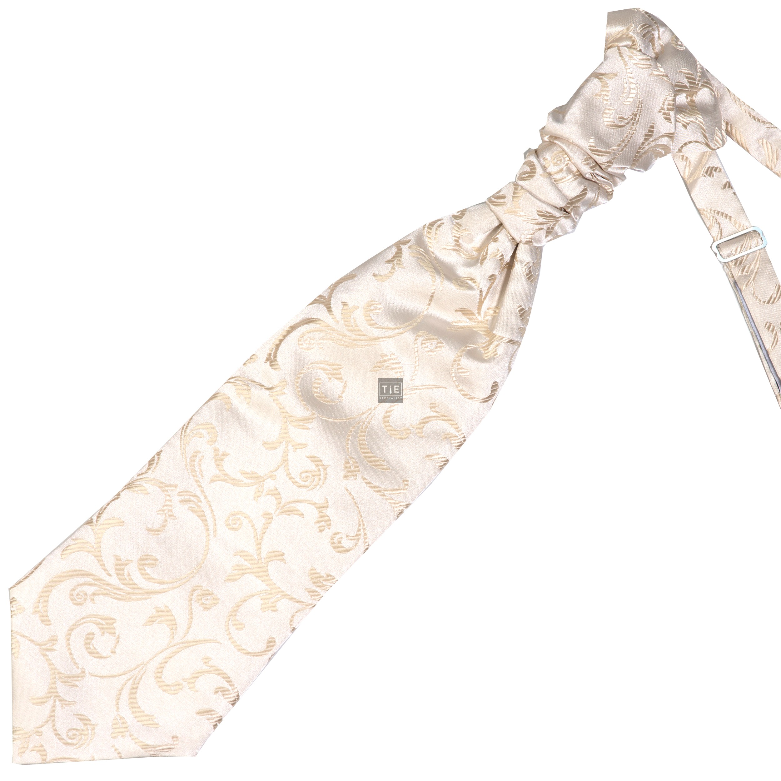 Swirl Leaf Wedding Cravat Gents Formal Cravat - Pre-Tied